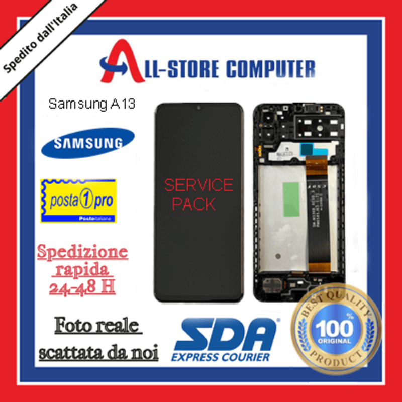 Display per SAMSUNG A13 5G SERVICE PACK SM-A136U Originale NeroShop